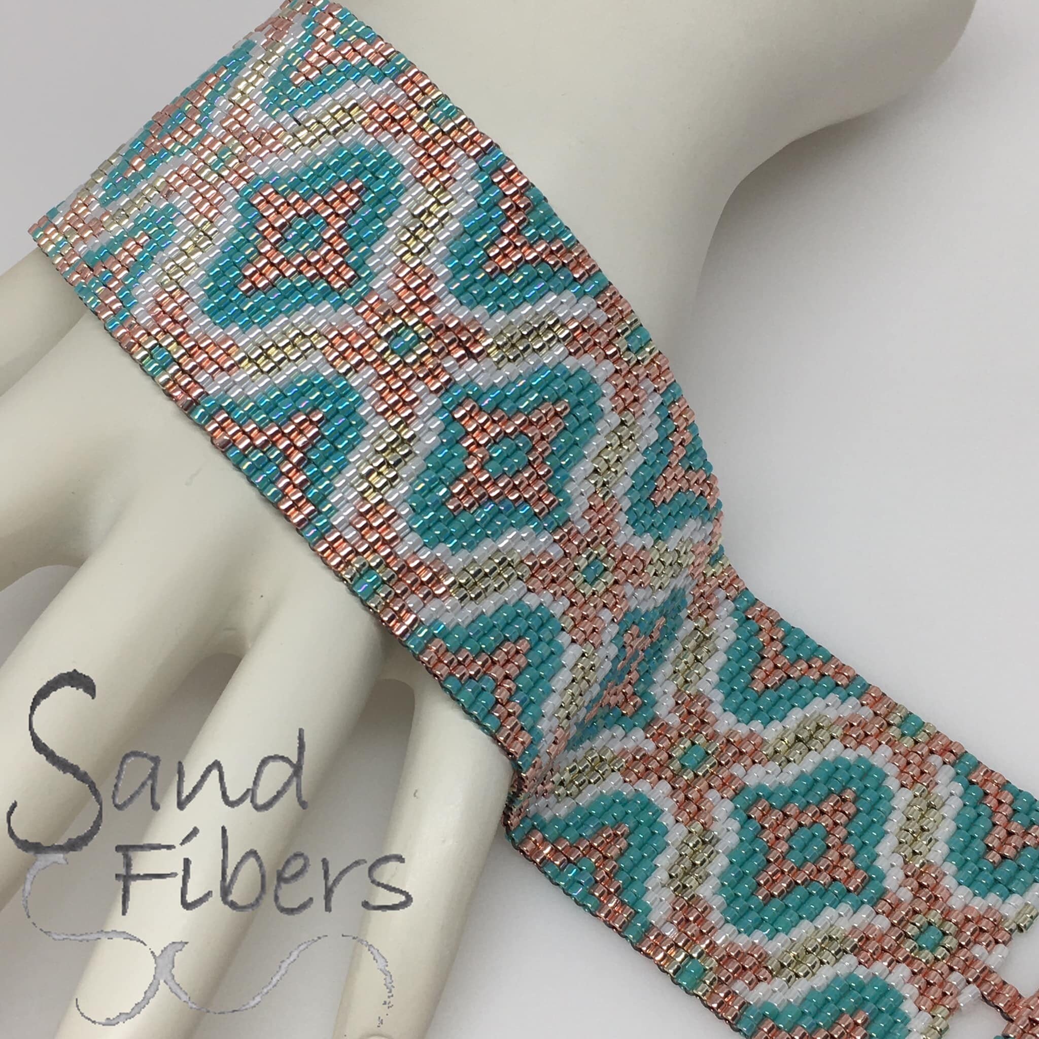 Peyote Pattern Junctions Peyote Cuff / Bracelet A Sand | Etsy