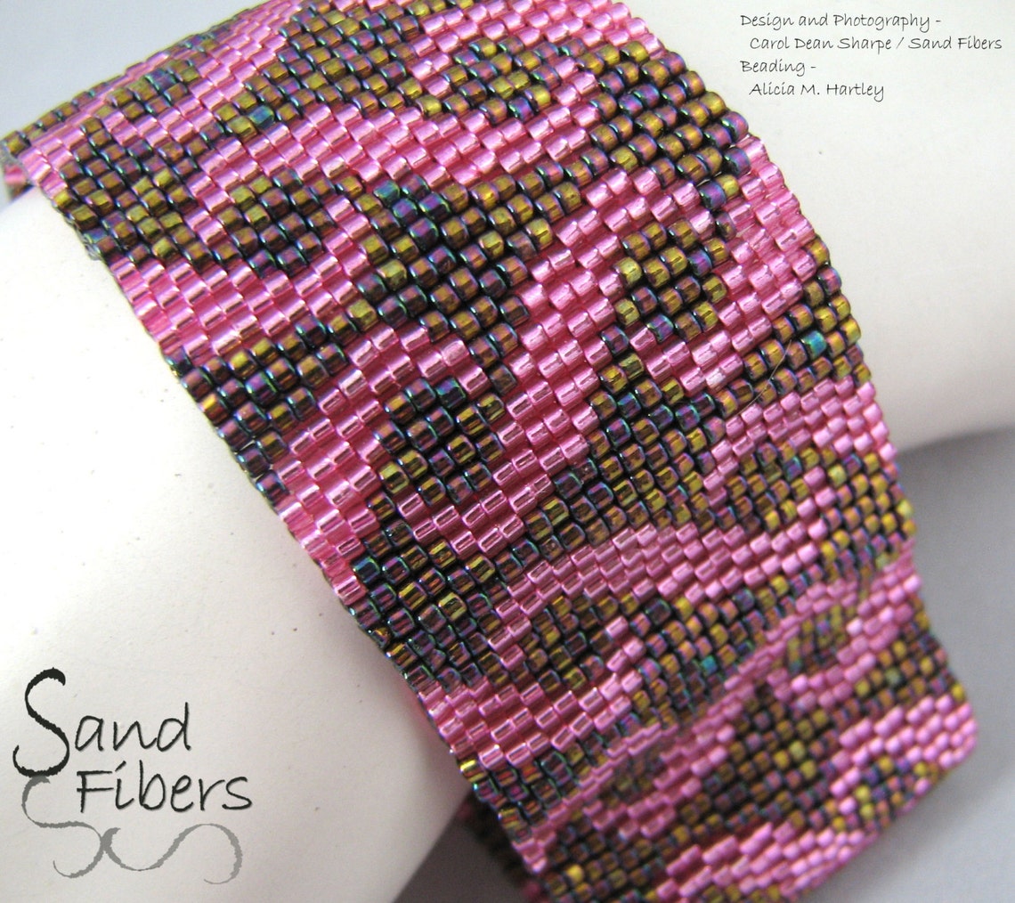 Peyote Pattern - Scroll Borders Peyote Cuff / Bracelet - A Sand Fibers ...
