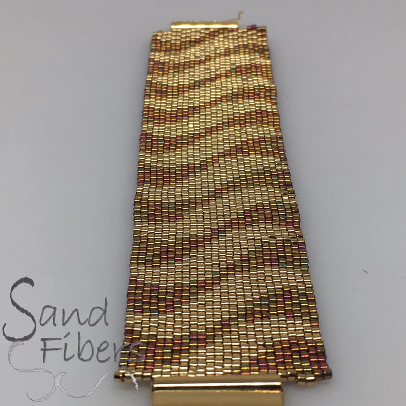Peyote Pattern - Golden Rhythm Peyote Cuff / Bracelet - A Sand Fibers ...