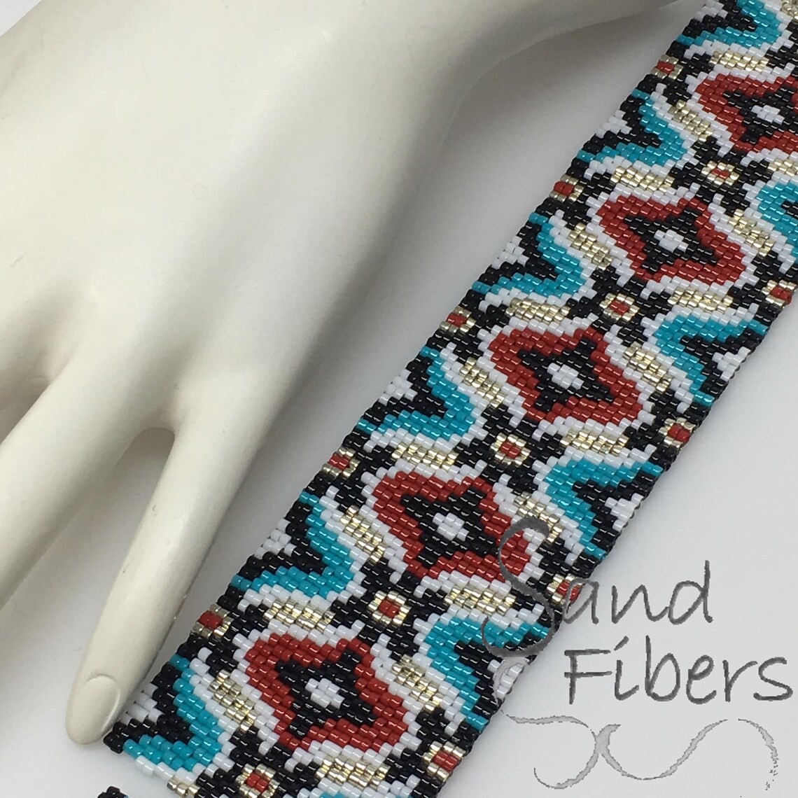 Peyote Pattern - Junctions Two Peyote Cuff / Bracelet - A Sand Fibers ...