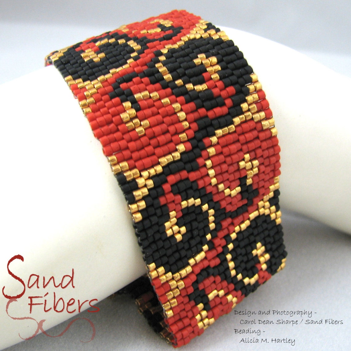 Peyote Pattern Dragon Scrolls Peyote Cuff / Bracelet A - Etsy