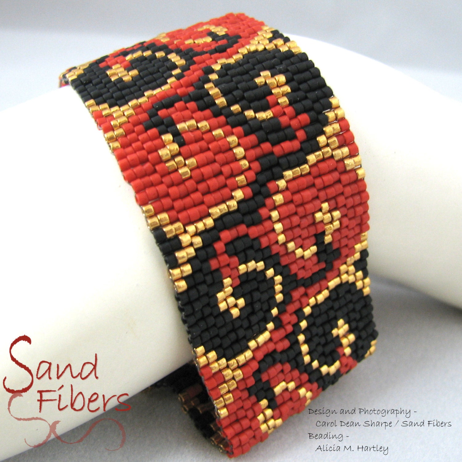 Peyote Pattern - Dragon Scrolls Peyote Cuff / Bracelet - A Sand Fibers ...