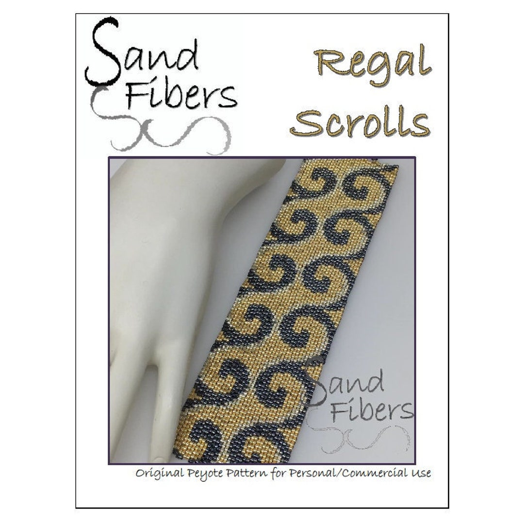 Peyote Pattern - Regal Scrolls Peyote Cuff / Bracelet - A Sand Fibers ...