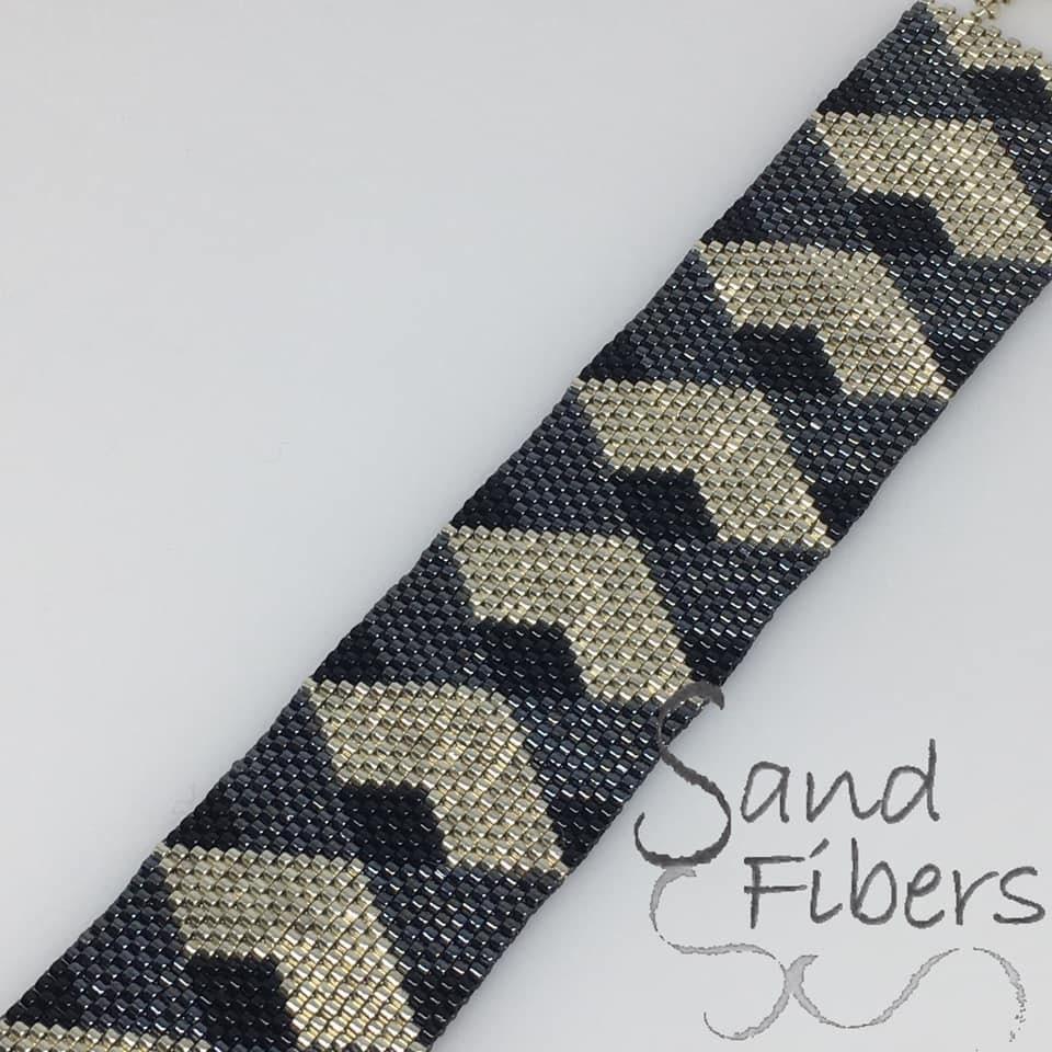 Peyote Pattern Narrow Diamond Play Peyote Cuff / Bracelet | Etsy