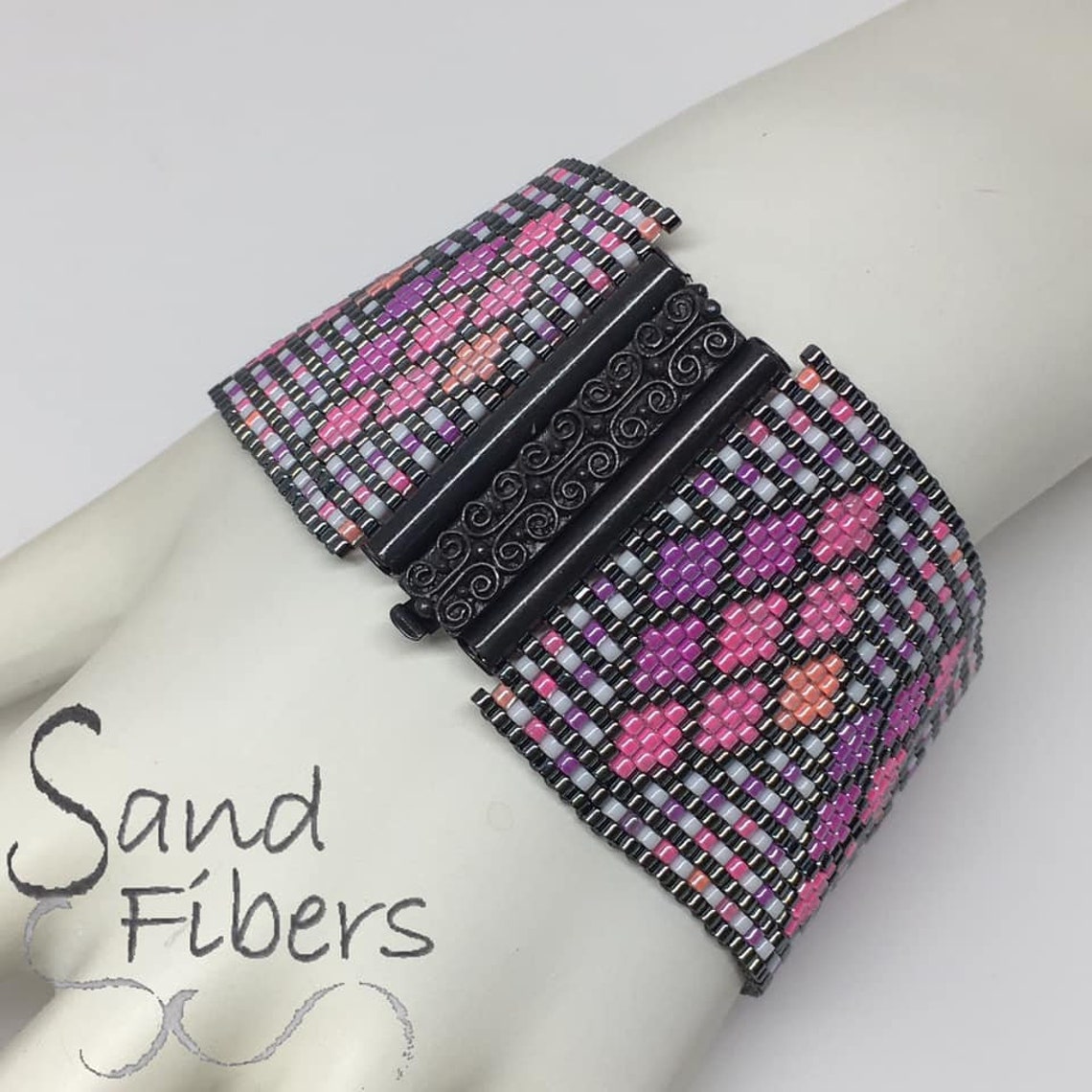 Peyote Pattern - Garden Trellis One Peyote Cuff / Bracelet - A Sand ...