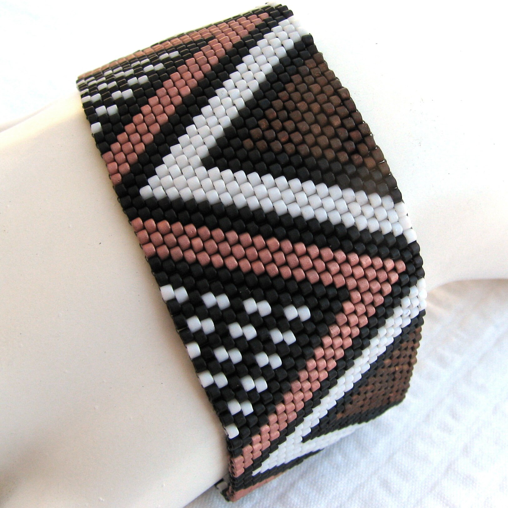 Peyote Pattern - African Mudcloth Peyote Cuff / Bracelet - A Sand ...