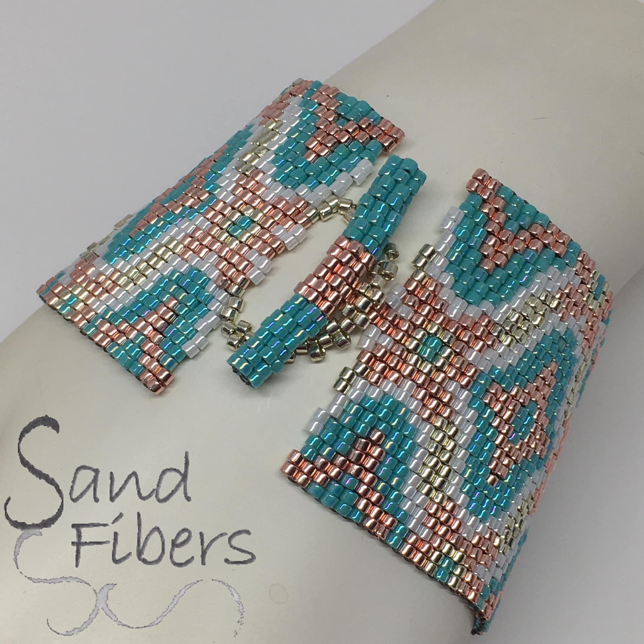 Peyote Pattern Junctions Peyote Cuff / Bracelet A Sand | Etsy