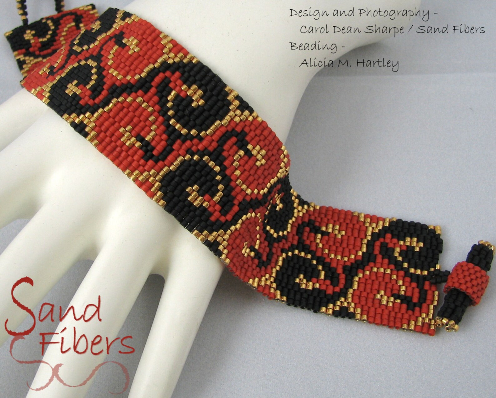 Peyote Pattern - Dragon Scrolls Peyote Cuff / Bracelet - A Sand Fibers ...