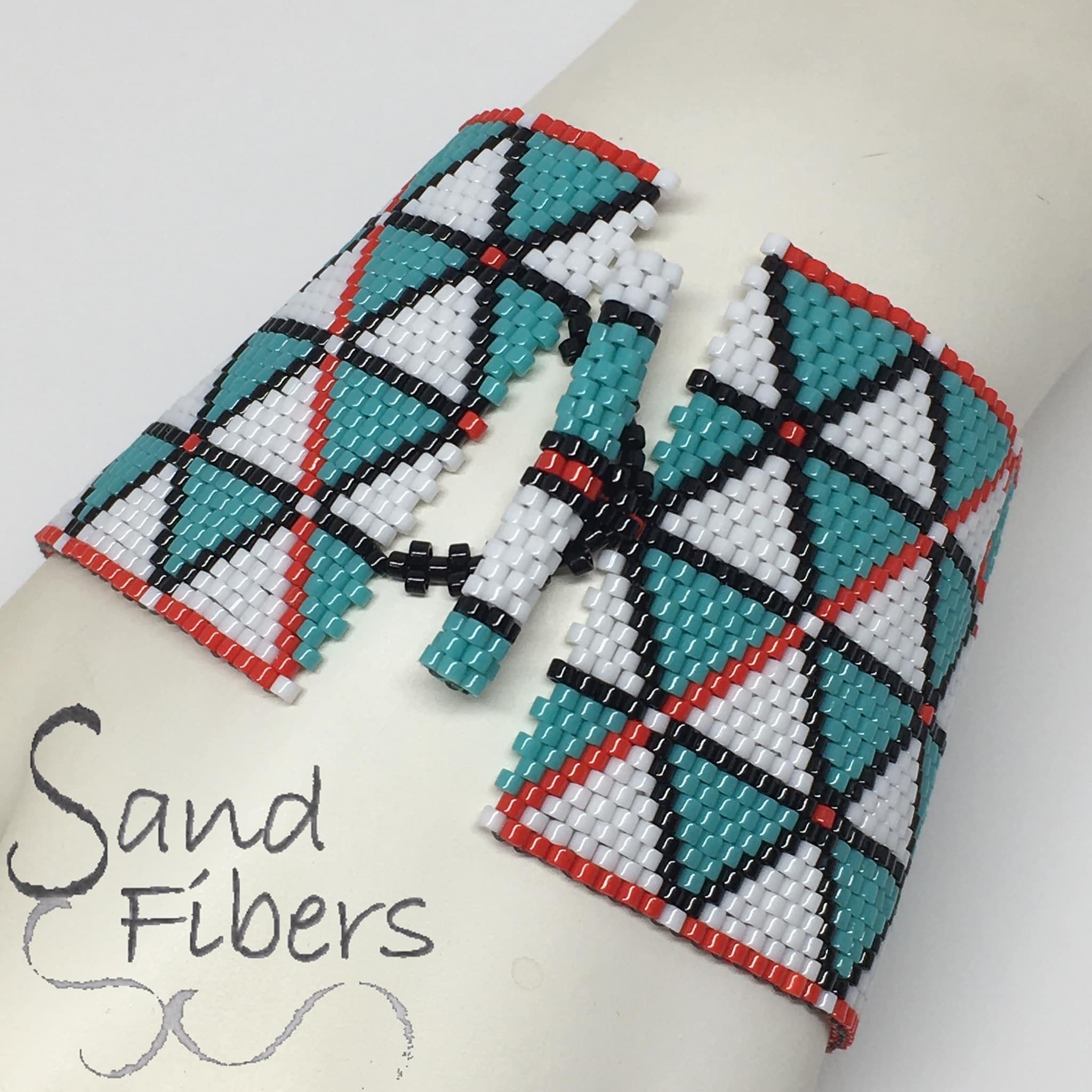 Peyote Pattern Grid Work One Peyote Cuff / Bracelet A Sand | Etsy