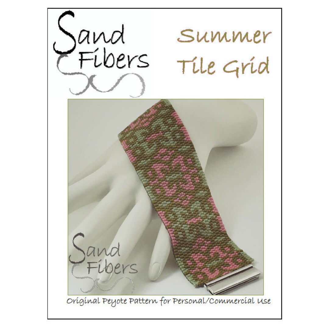 Peyote Pattern - Summer Tile Grid Peyote Cuff / Bracelet - A Sand ...