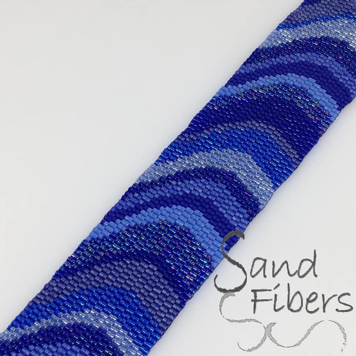 Peyote Pattern Color Study in Blues Peyote Cuff / Bracelet - Etsy