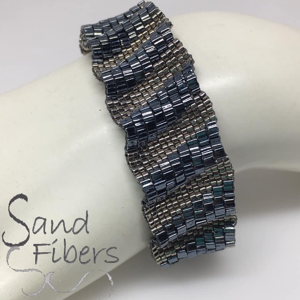 Ridges & Grooves Peyote Cuff A Sand Fibers For | Etsy