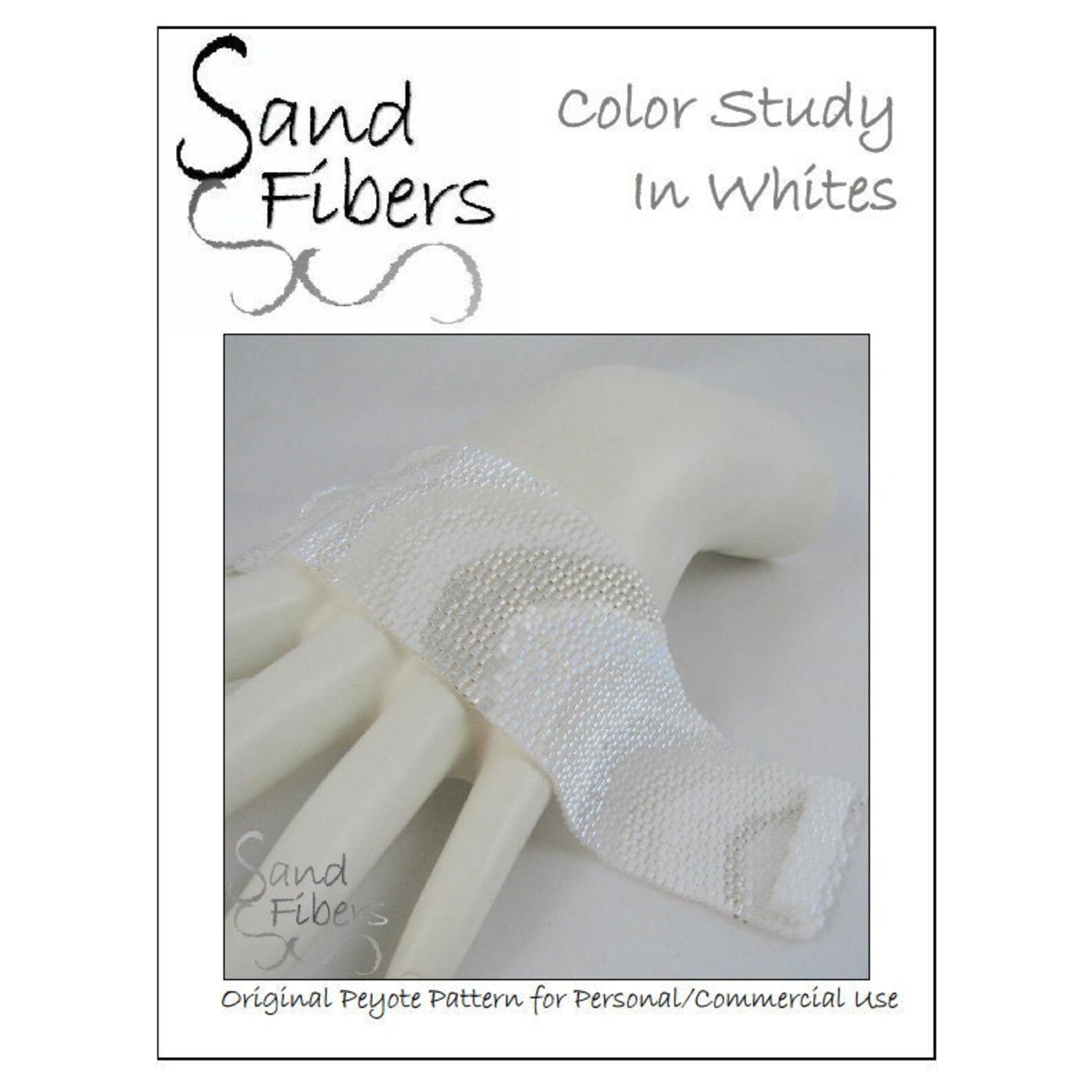 Peyote Pattern Color Study in Whites Peyote Cuff / Bracelet - Etsy