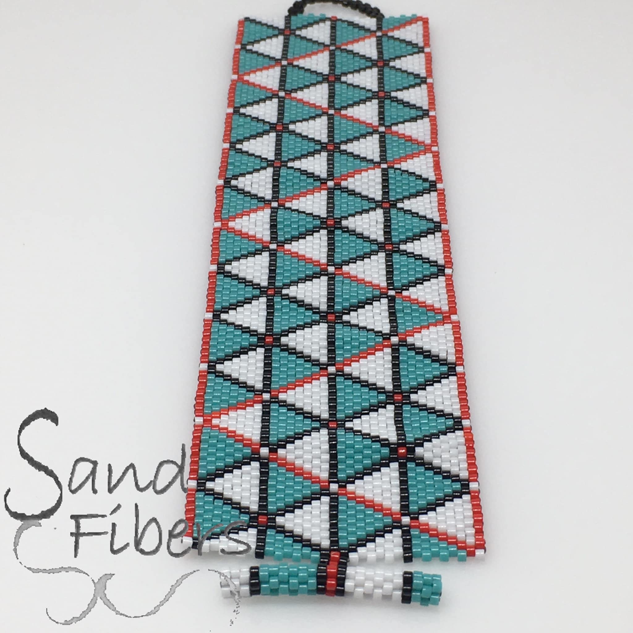 Peyote Pattern Grid Work One Peyote Cuff / Bracelet A Sand | Etsy