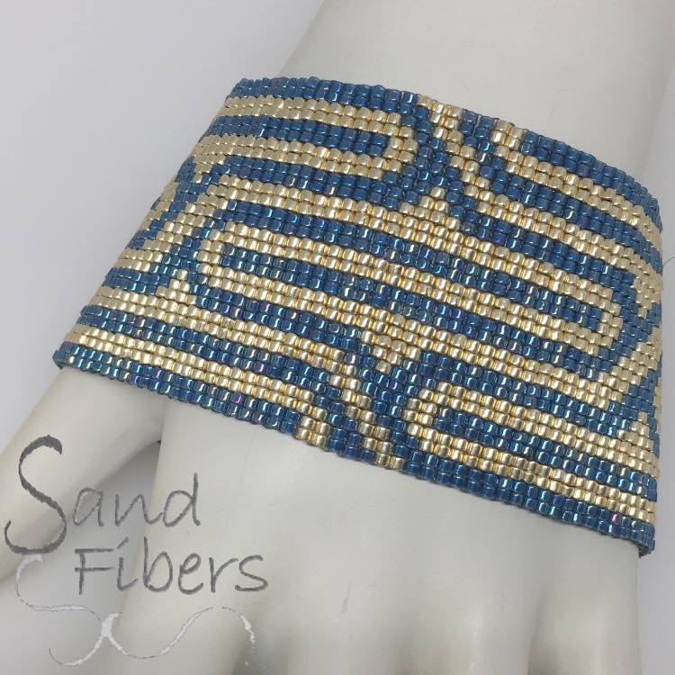 Peyote Pattern Pathways Peyote Cuff / Bracelet A Sand | Etsy