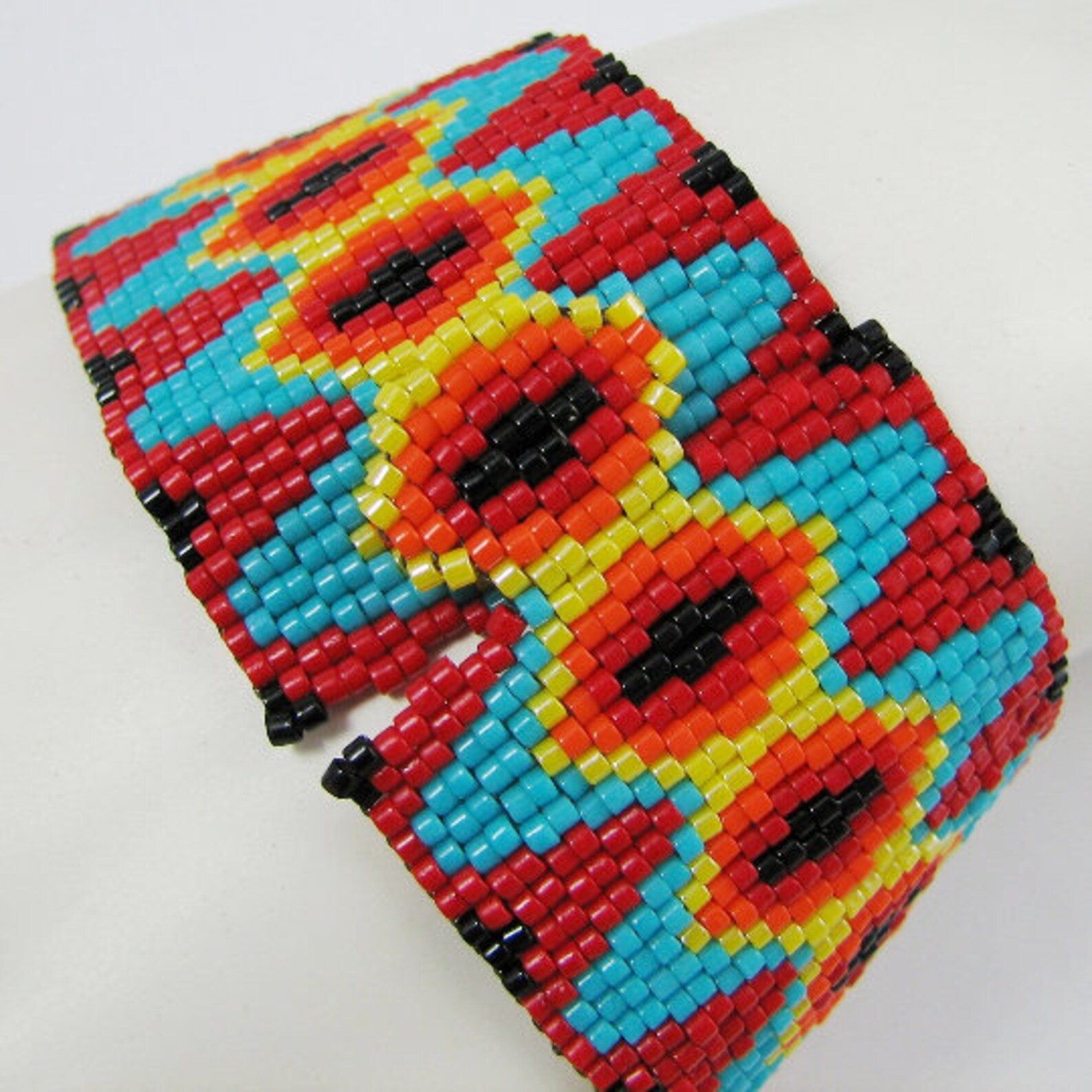 Peyote Pattern Fiesta Peyote Cuff / Bracelet A Sand Fibers - Etsy