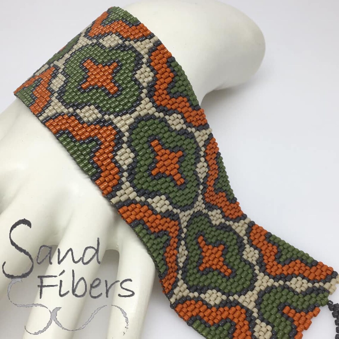 Peyote Pattern Mary's Grid Peyote Cuff / Bracelet A - Etsy