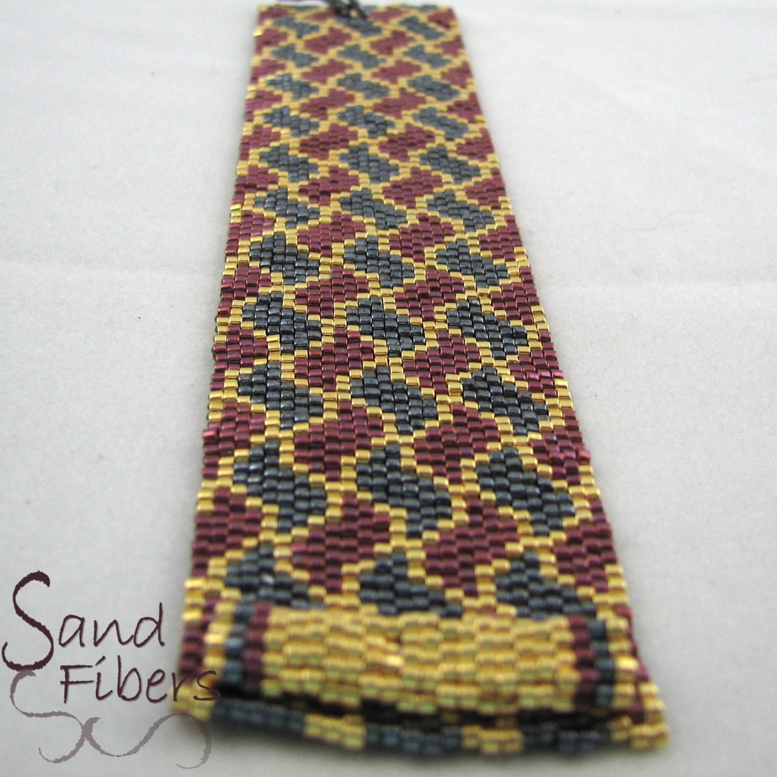 Peyote Pattern - Ribbon Play Peyote Cuff / Bracelet - A Sand Fibers for ...