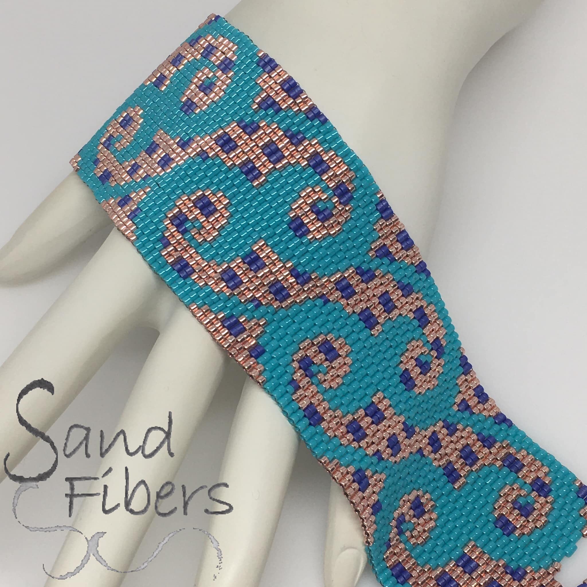 Peyote Pattern - Match & Mix 5.3 Peyote Cuff / Bracelet - A Sand Fibers ...