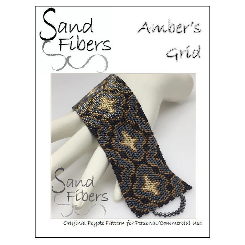 Peyote Pattern - Amber's Grid Peyote Cuff / Bracelet - A Sand Fibers ...