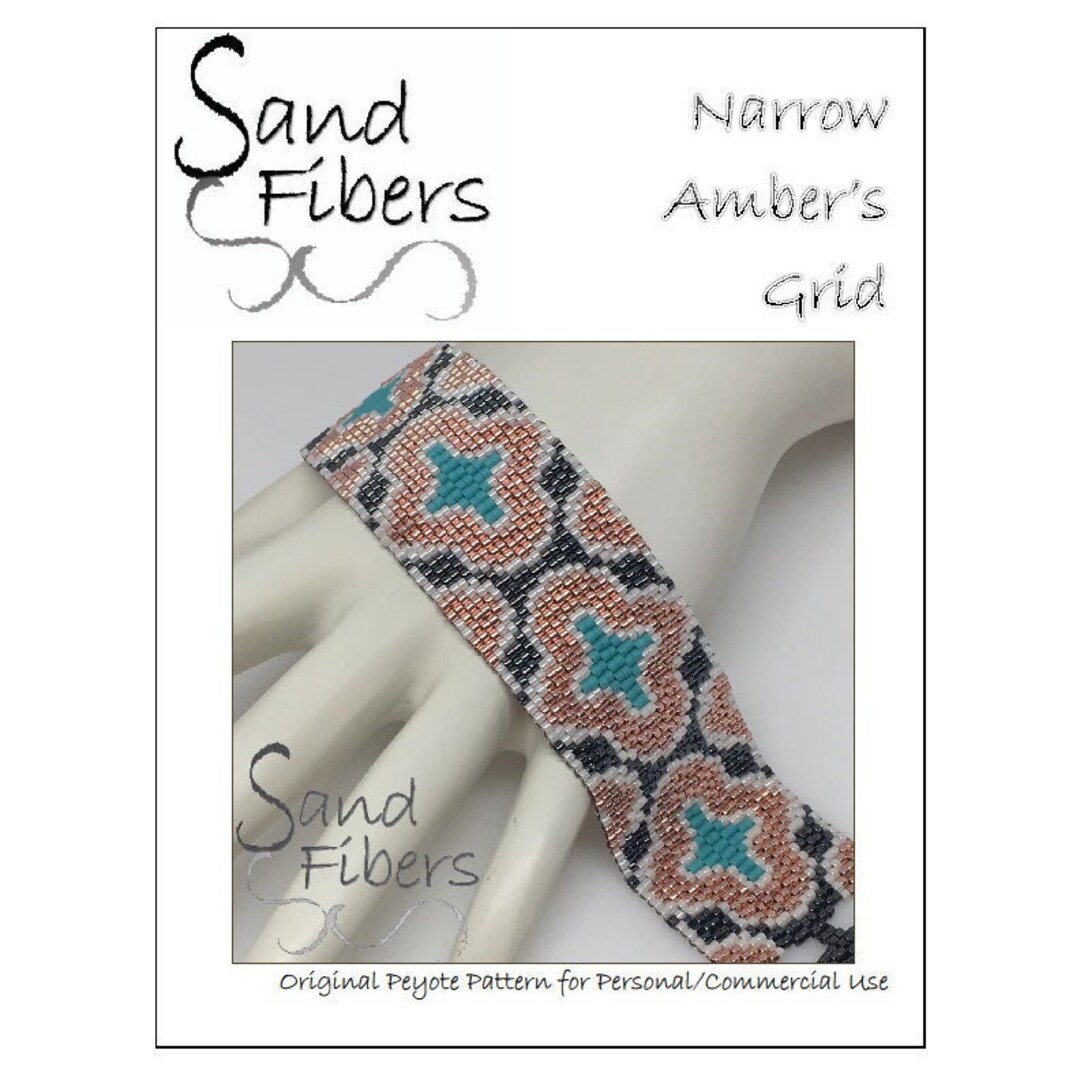Peyote Pattern - Narrow Amber's Grid Peyote Cuff / Bracelet - A Sand ...