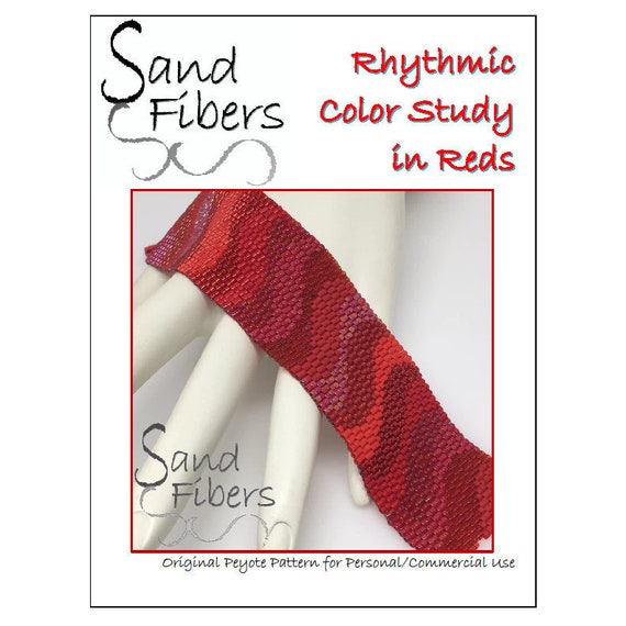 Peyote Pattern Rhythmic Color Study in Reds Peyote Cuff / | Etsy