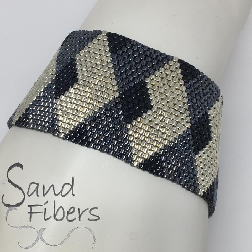 Peyote Pattern Narrow Diamond Play Peyote Cuff / Bracelet | Etsy