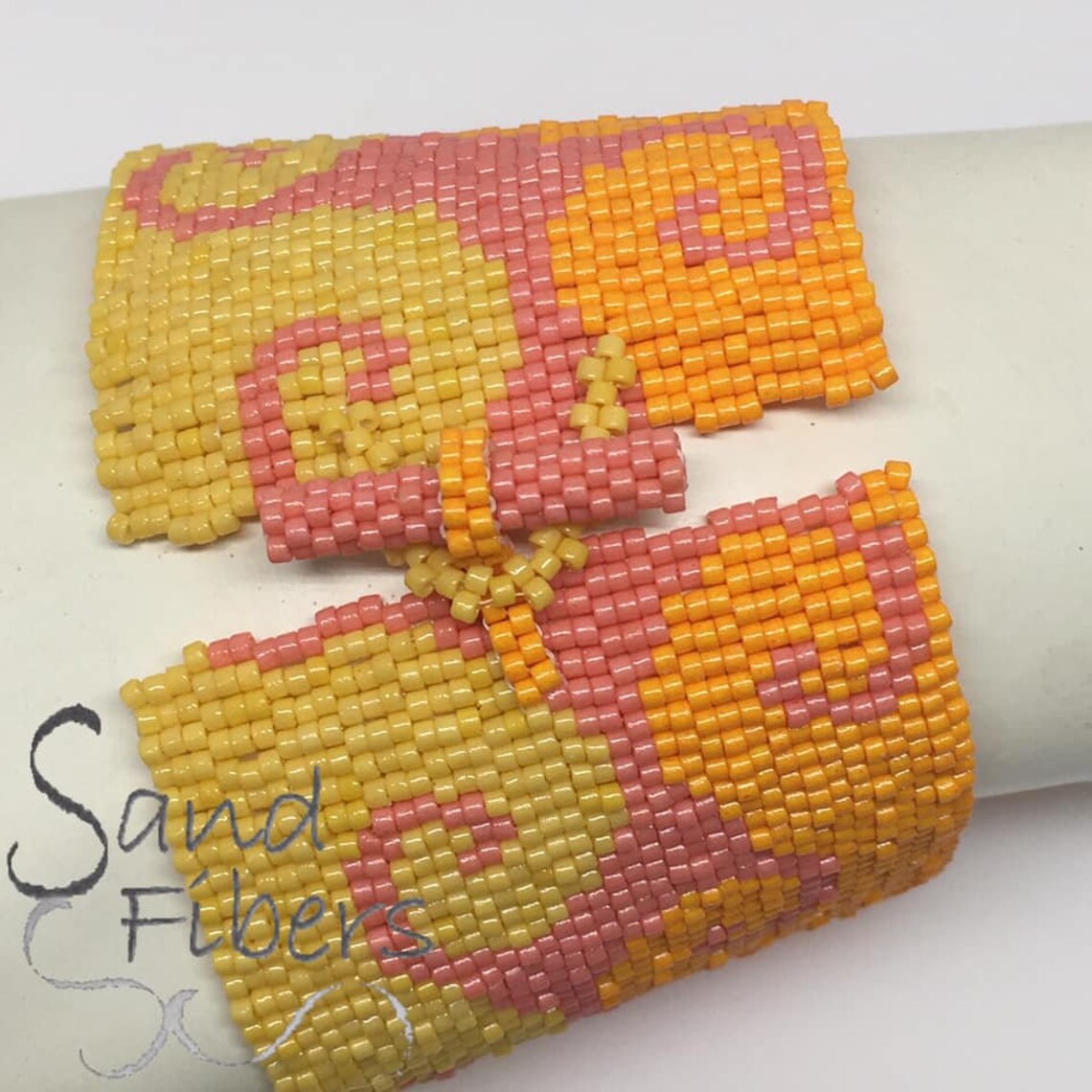 Peyote Pattern - Summer Swirl Tree Peyote Cuff / Bracelet - A Sand ...