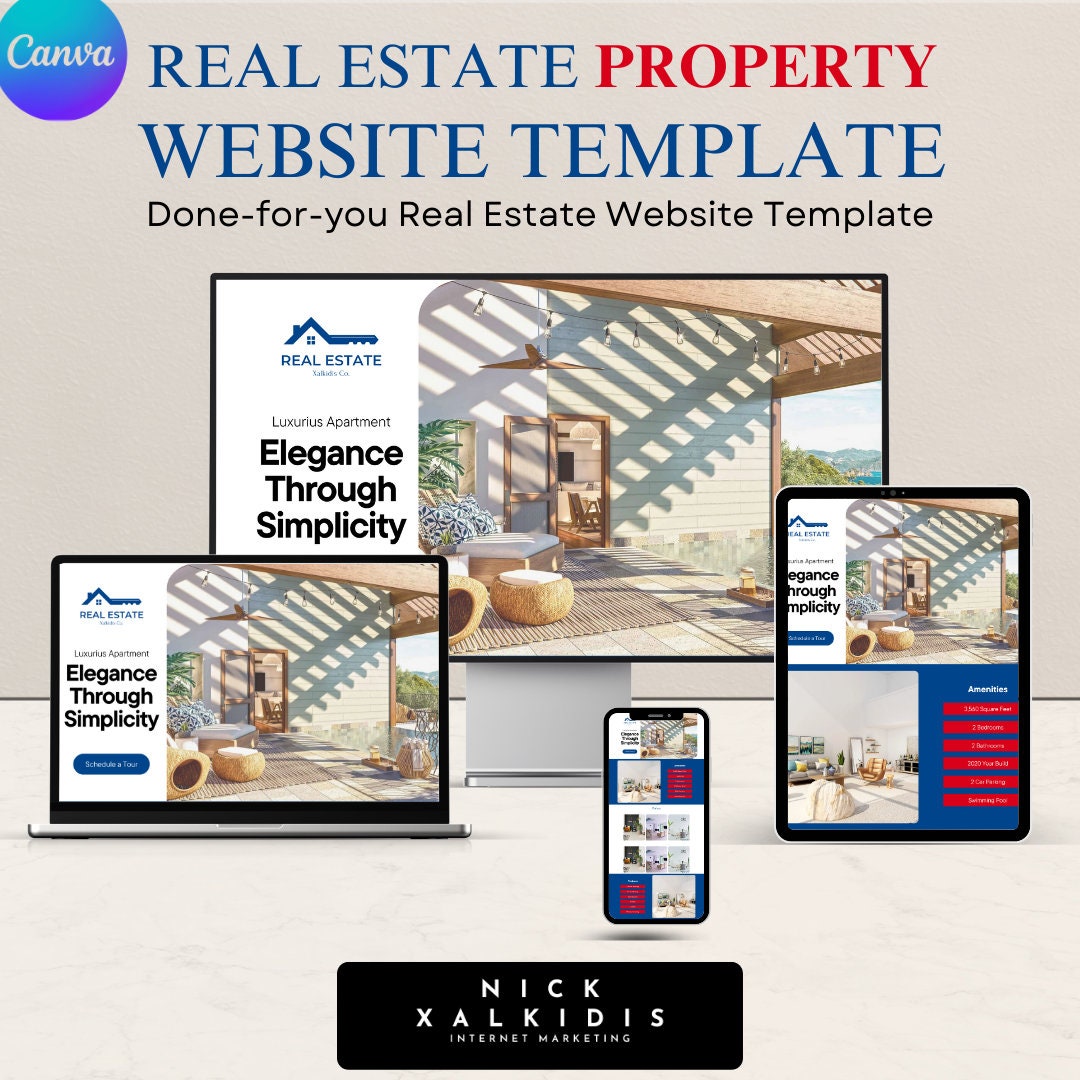 Real Estate Property Listing Canva Website Template, Seller Listing One ...