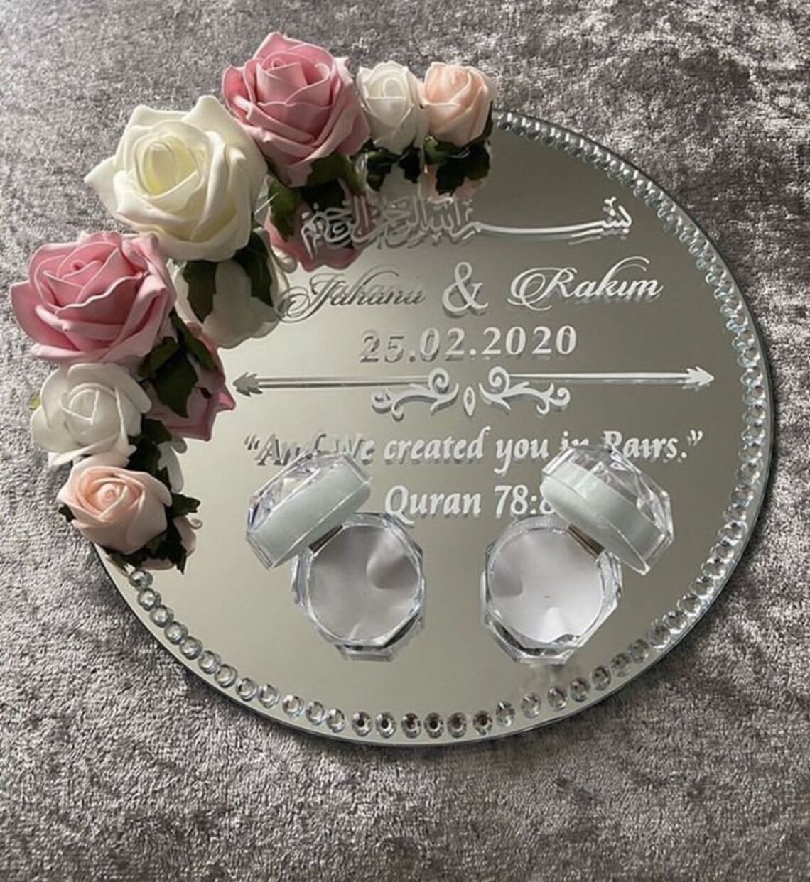 Luxurious Nikkah/engagement Ring Plate Personalised - Etsy