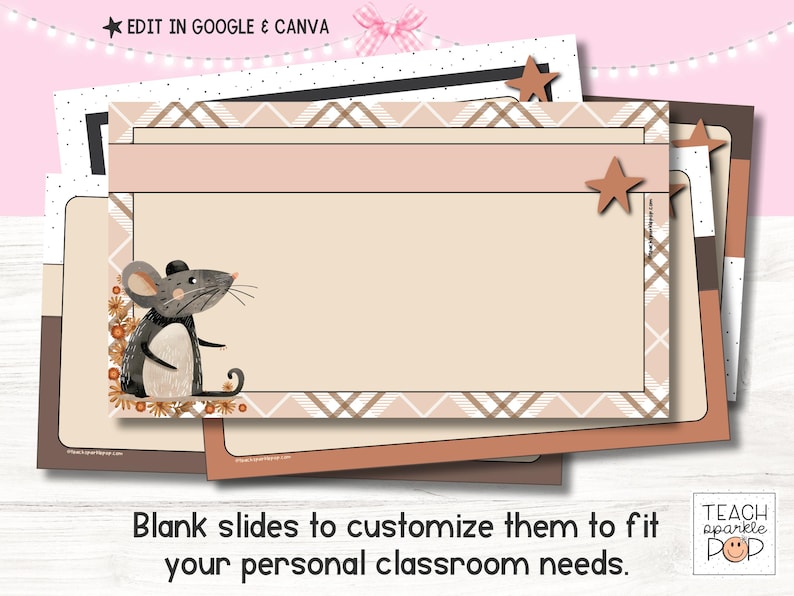 Woodland Animals Classroom Slides: Editable Templates (google Slides ...