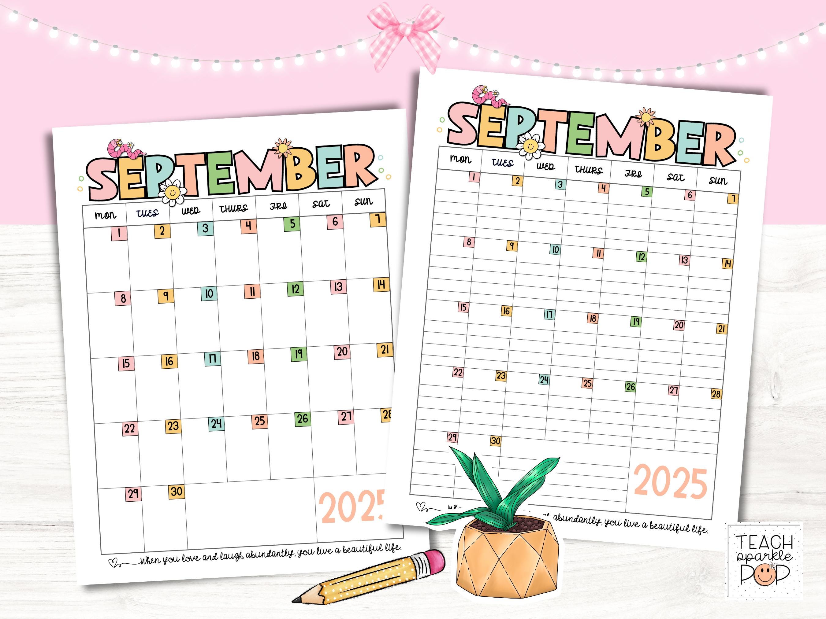 2025 Portrait Lined & Unlined Monthly Calendars | PORTRAIT | 8.5x11 ...