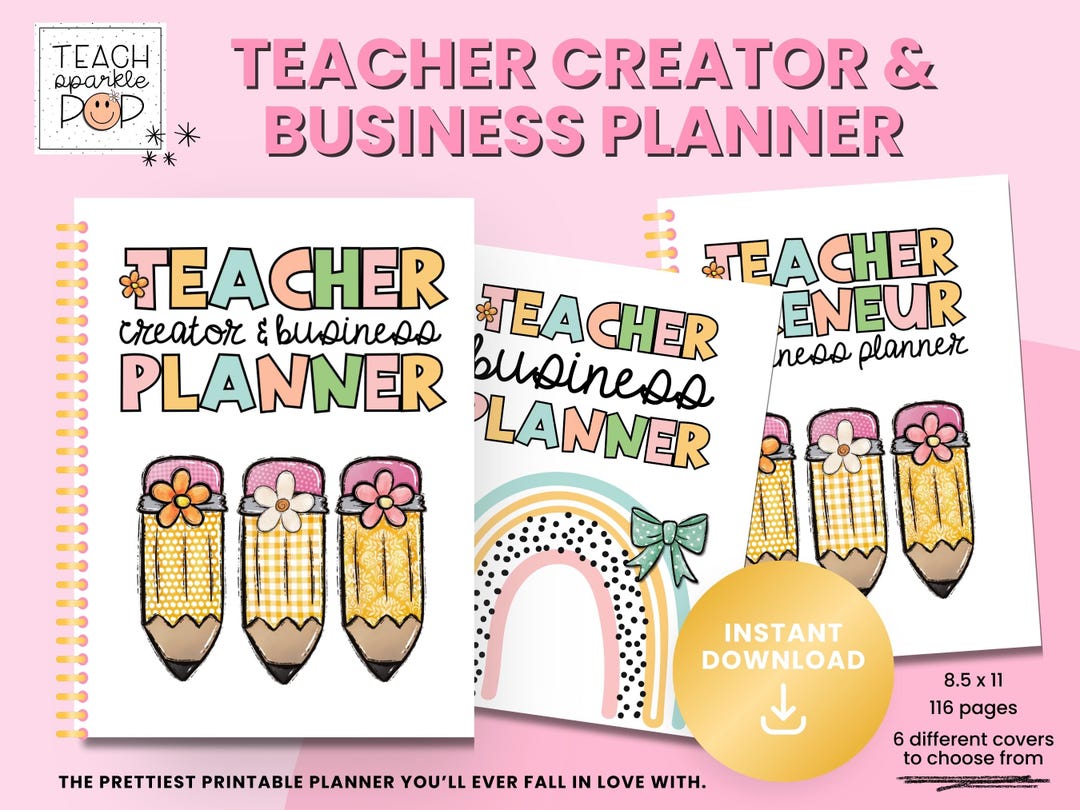 Teacher Business Planner | Printable Teacherpreneur Planner for TPT ...