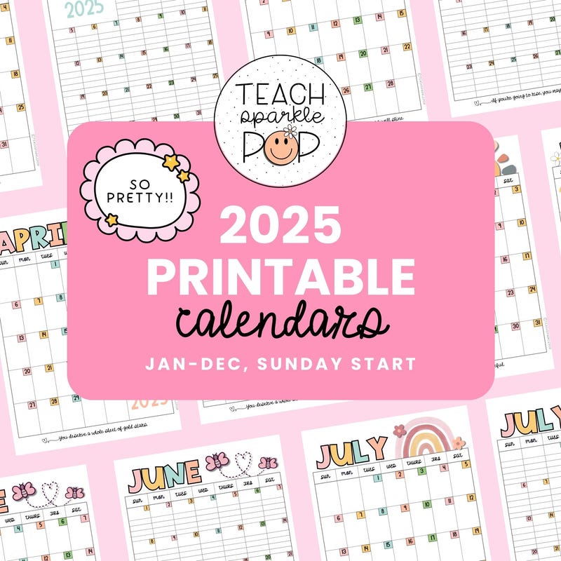 Colorful Calendar - Etsy