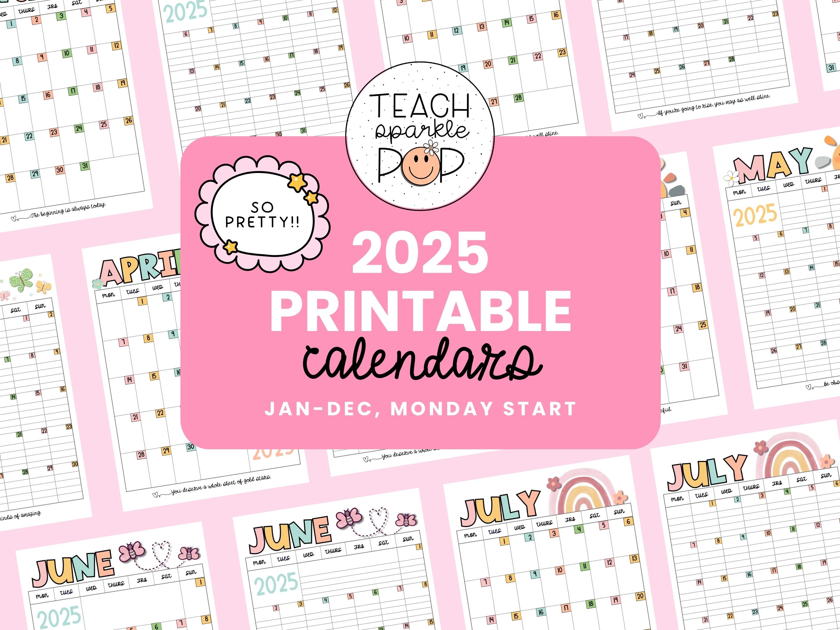 2025 Portrait Lined & Unlined Monthly Calendars | PORTRAIT | 8.5x11 ...