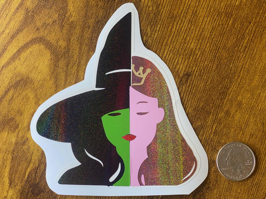4x4in Wicked Waterproof Vinyl Decal, Elphaba Sticker, Glinda Sticker ...