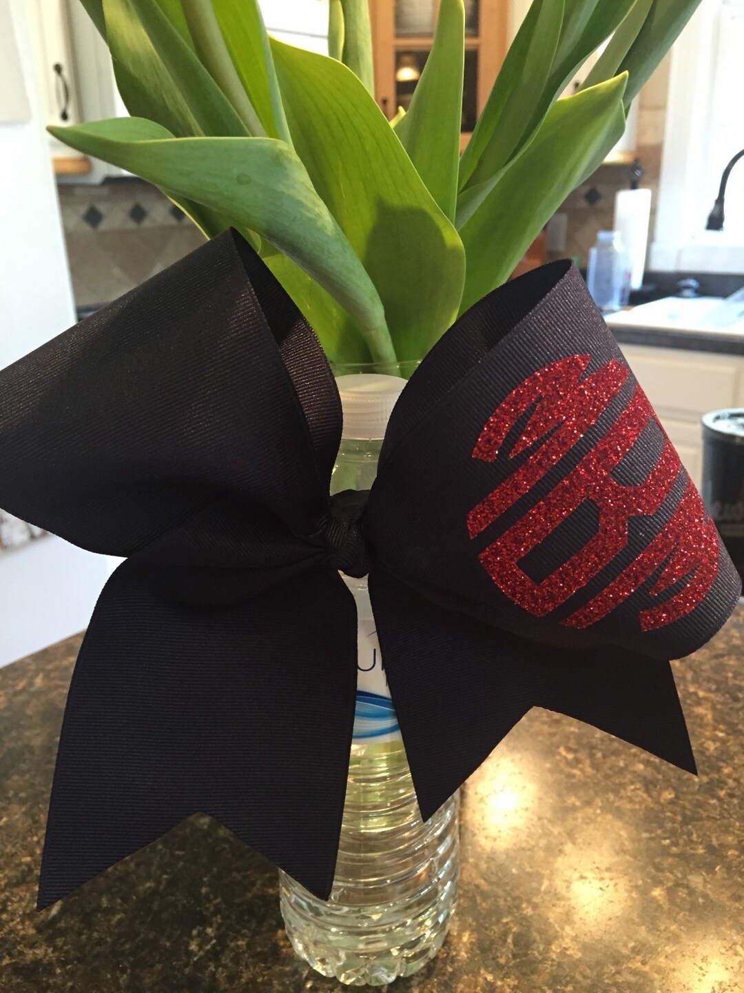 Glitter Monogram Cheer Bow - Etsy