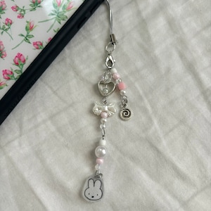 Bunny Beaded Phone Charm - Etsy
