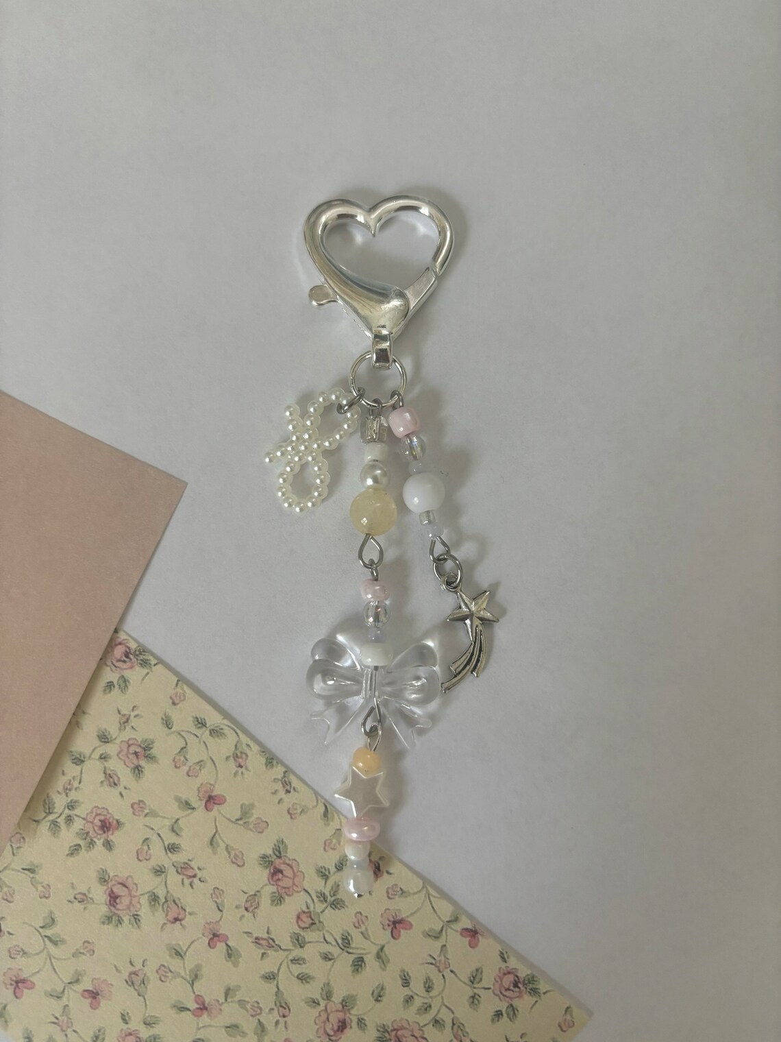 Pink & Yellow Shooting Star Keychain - Etsy