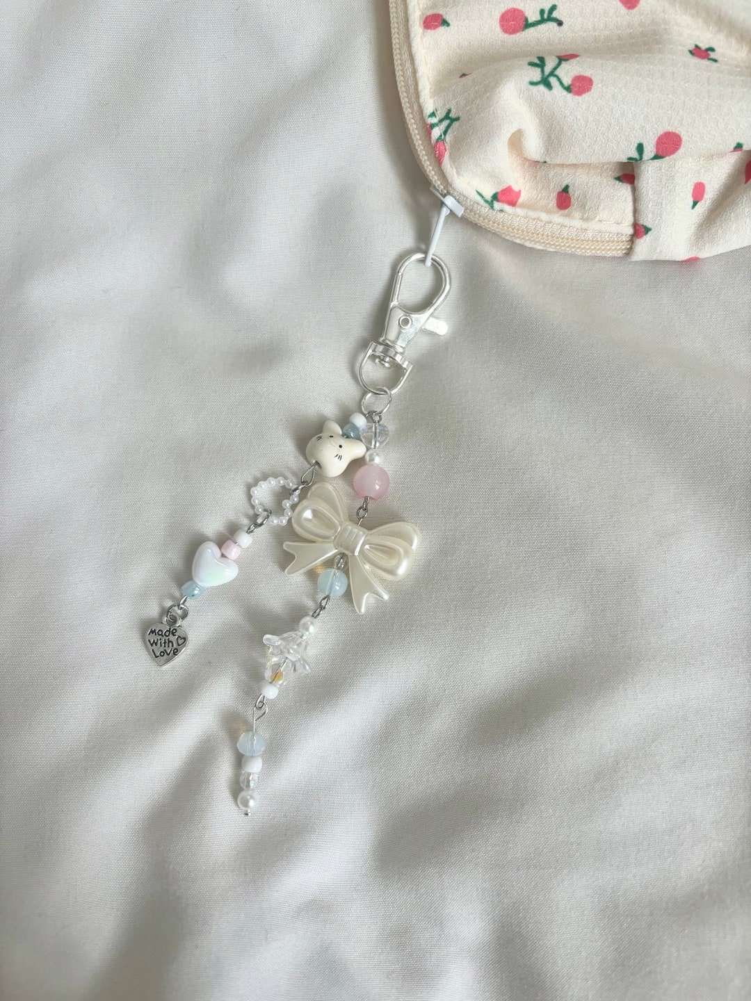 Bunny Beaded Keychain - Etsy