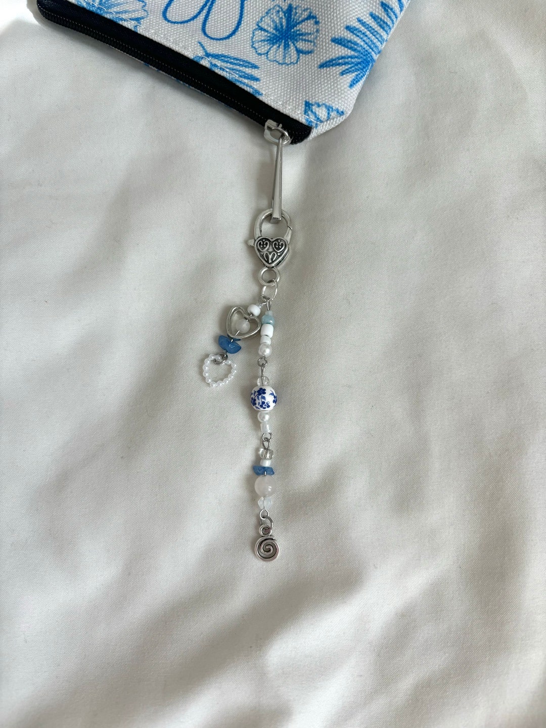 Blue Flower Keychain - Etsy