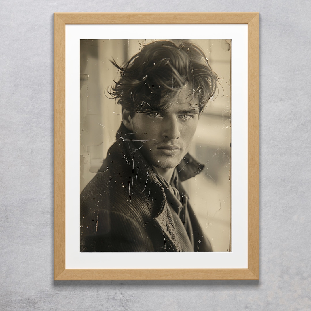 Vintage Portrait Beautiful Man Male Portrait Vintage Photography Sepia ...
