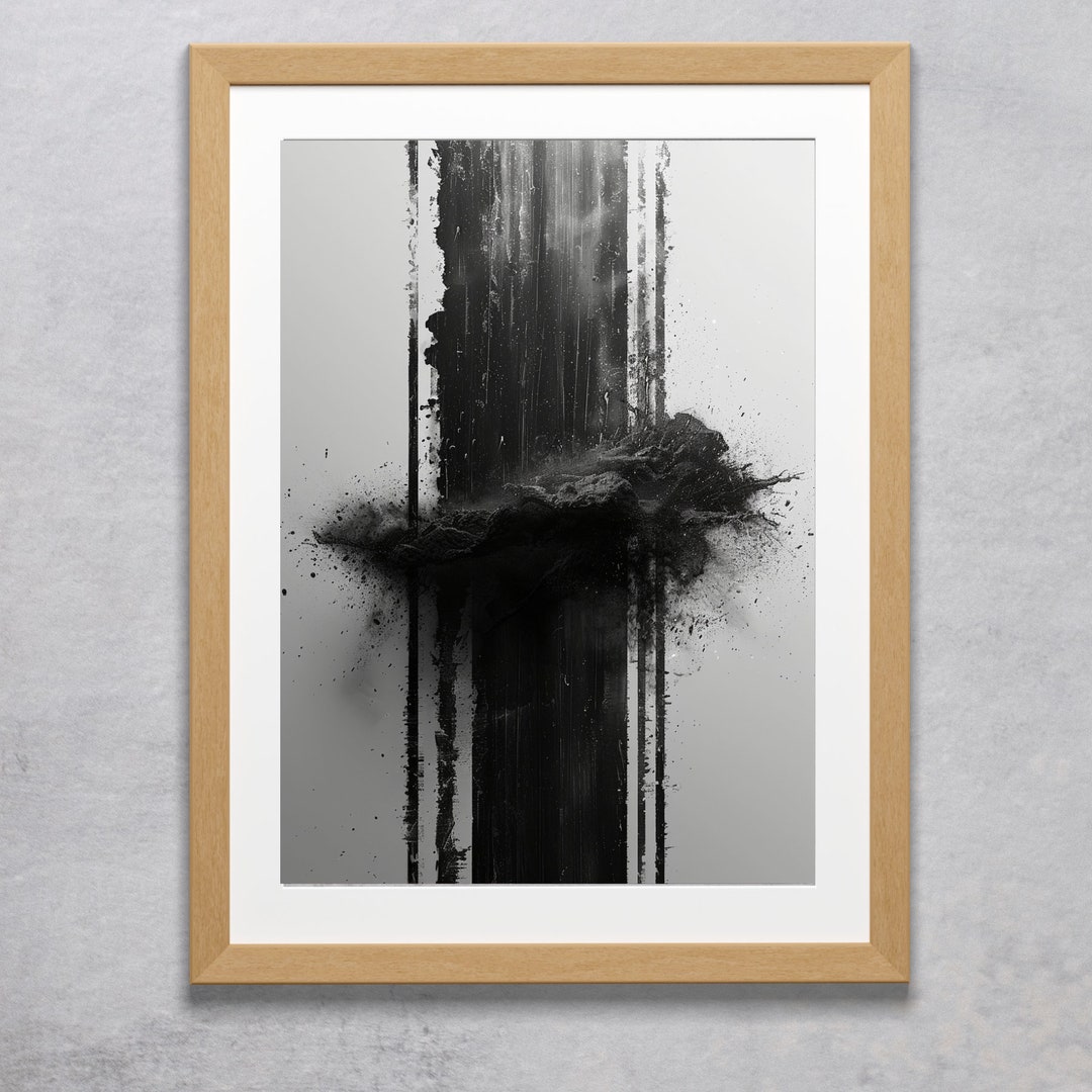 Abstract Monochrome Splash Printable Download, Digital Illustration - Etsy