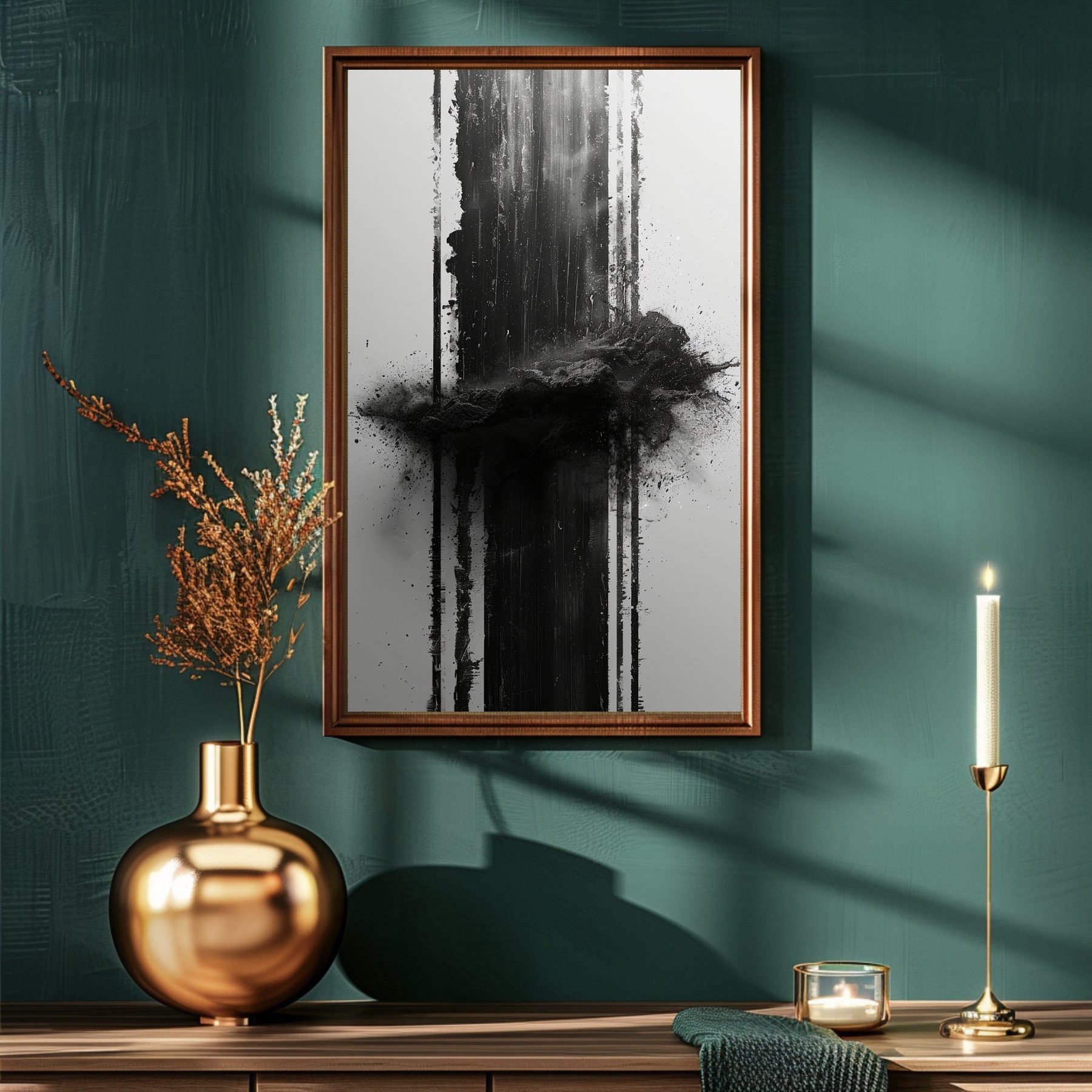 Abstract Monochrome Splash - Printable Download, Digital Illustration ...