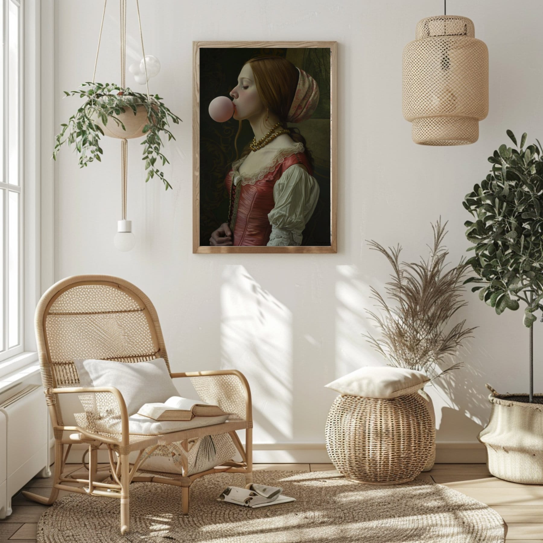 Neo Renaissance Portrait Lady With a Bubblegum - Vintage Portrait ...