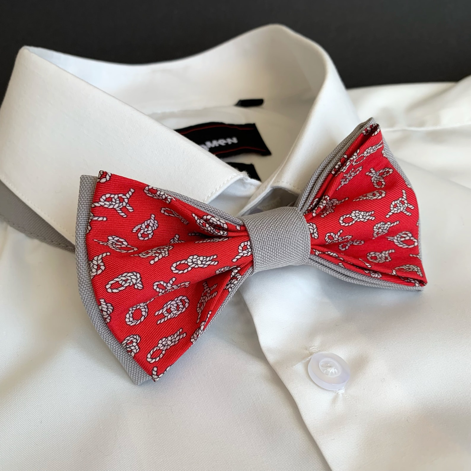 Red Silk Bow Tie, Limited Edition, Knot Print - Etsy