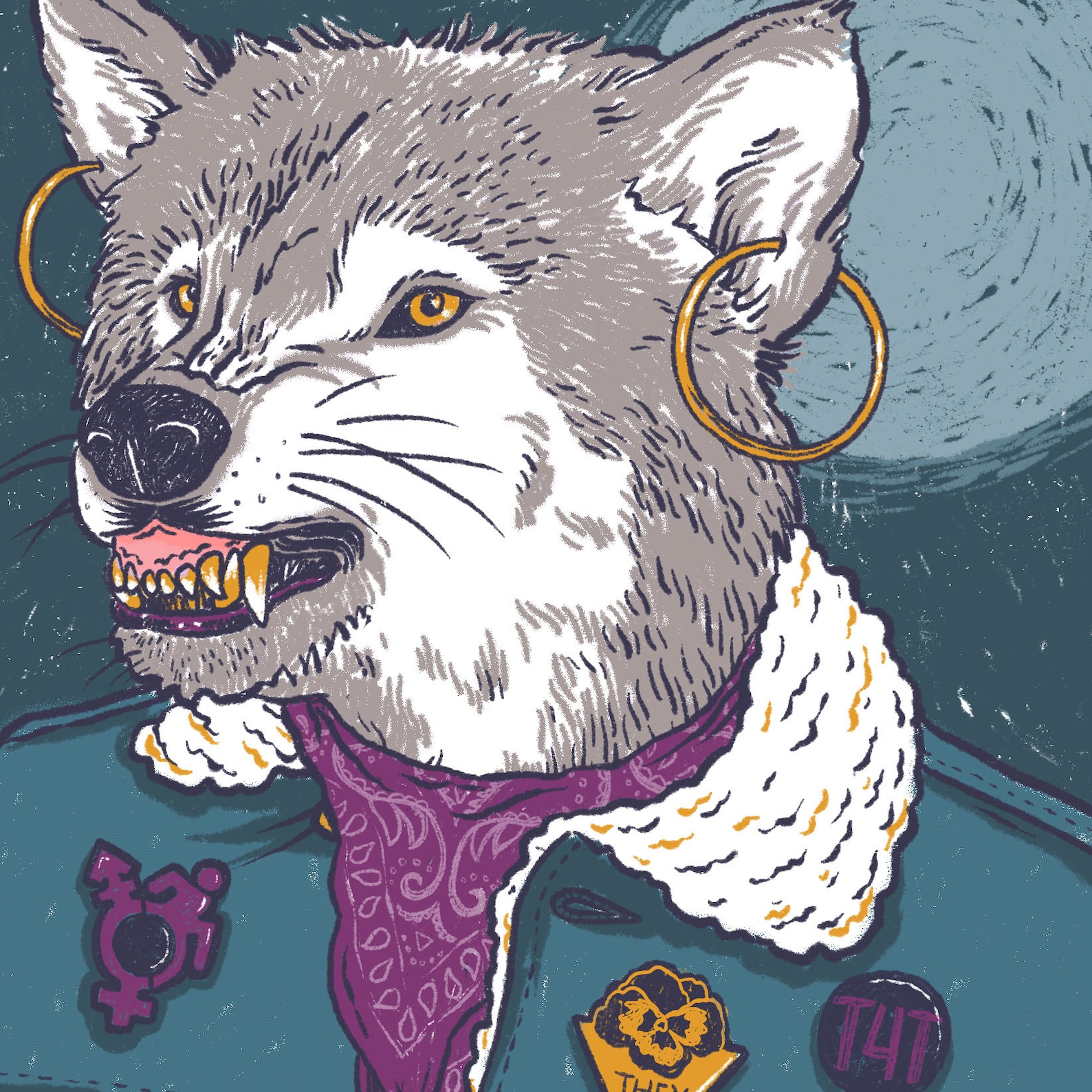 Trans Werewolf – Art Print – T4t, Trans Power, Trans Pride, Nonbinary ...