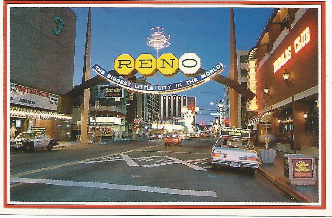 Nevada Vintage 1980s Postcard Reno Casinos Airport Aerial View Biggest ...