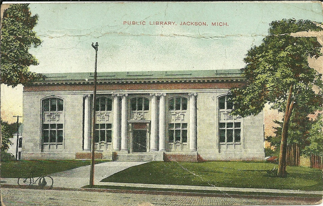 Michigan Vintage 1910s Postcard Jackson Public Library - Etsy