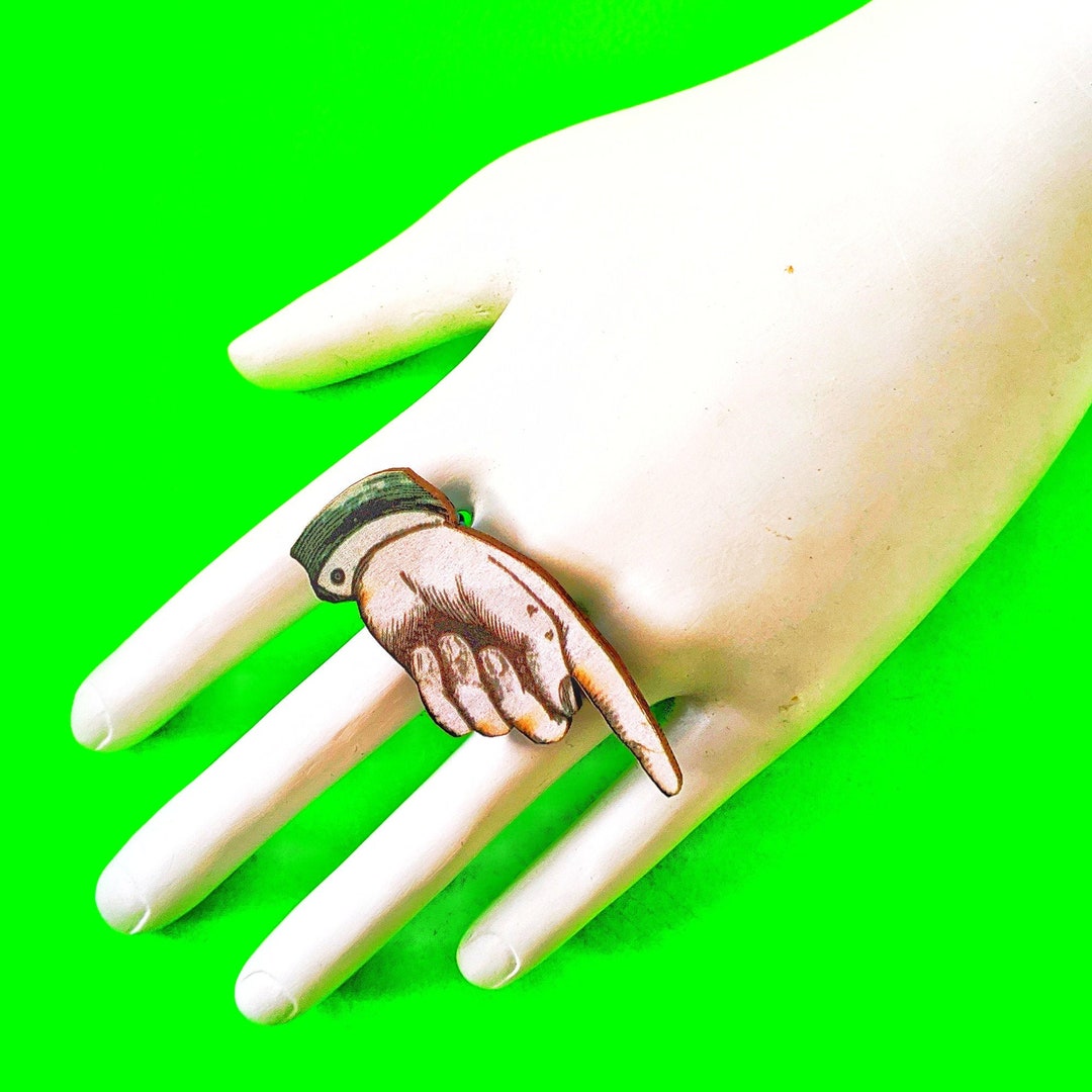 LAST ONE This Way Pointing Finger Vintage Sign Woodcut - Etsy